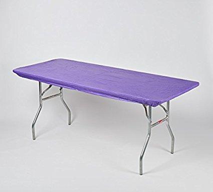 Solid Colored Kwik-Covers Rectangular Plastic Fitted Table Covers ...
