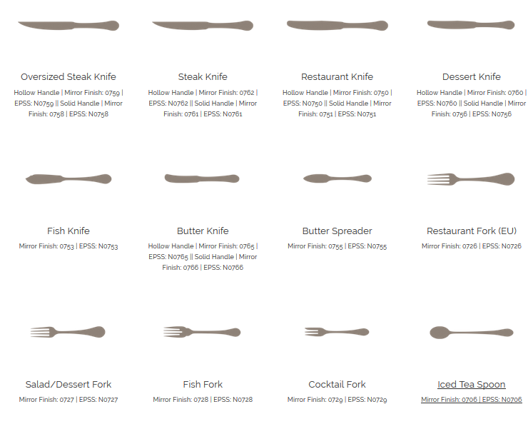 Distinction Mirror Finish Stainless Steel Flatware, Corby Hall | Maine ...